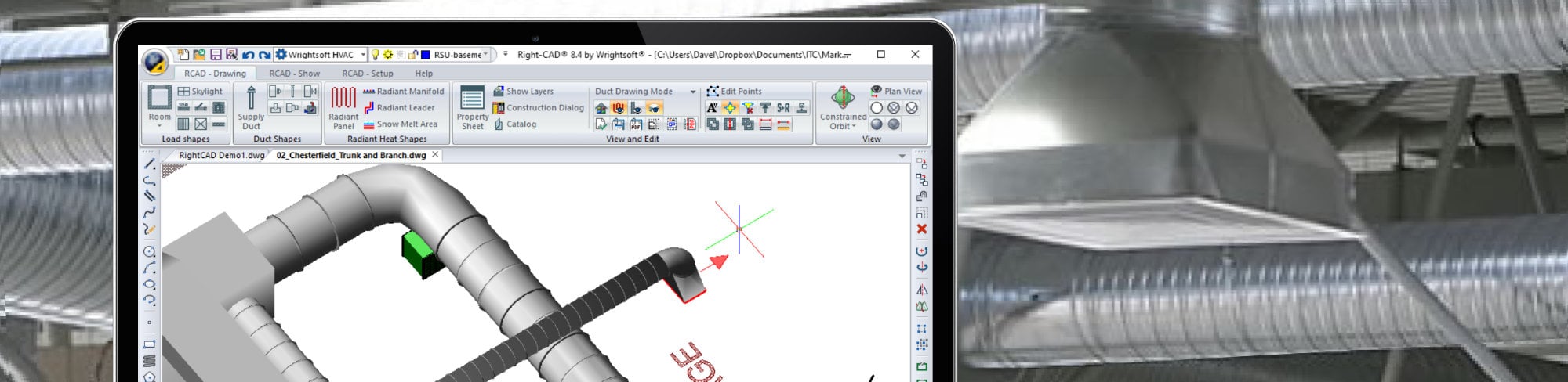 MiTek Wrightsoft Uses IntelliCAD Platform for HVAC Layout and Design